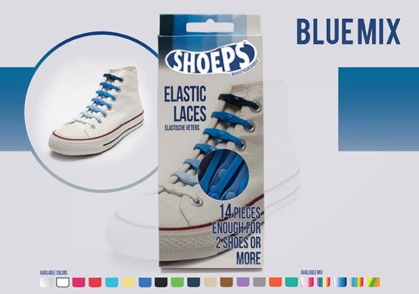 compra online lacci da scarpe stringhe elastiche in silicone blue mix ...